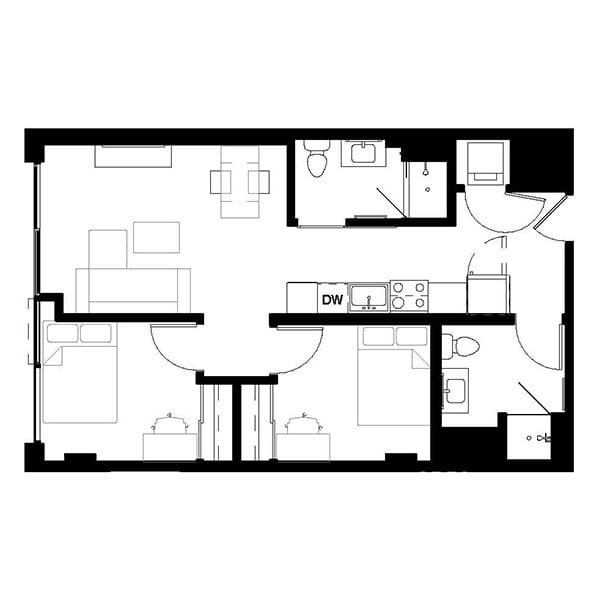 Apartment Floor Plans | Hub Champaign Daniel
