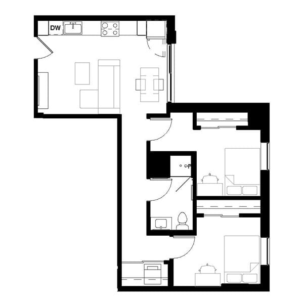 Apartment Floor Plans | Hub Champaign Daniel