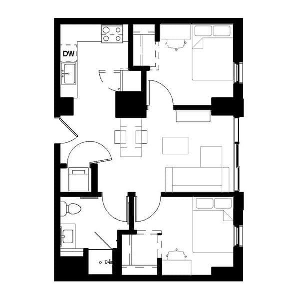 Apartment Floor Plans | Hub Champaign Daniel