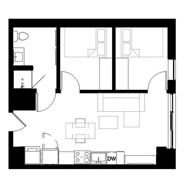 Apartment Floor Plans | Hub Champaign Daniel